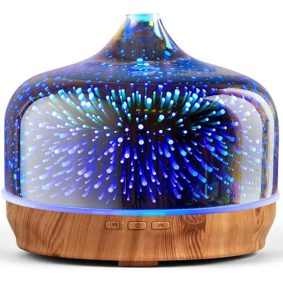 500ml Essential Oil Diffuser 3D Glass Aromatherapy Ultrasonic ...