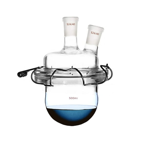 500ml Glass Reactor 24/40 Two Necks Round Bottom Lab Reaction Kettle W ...