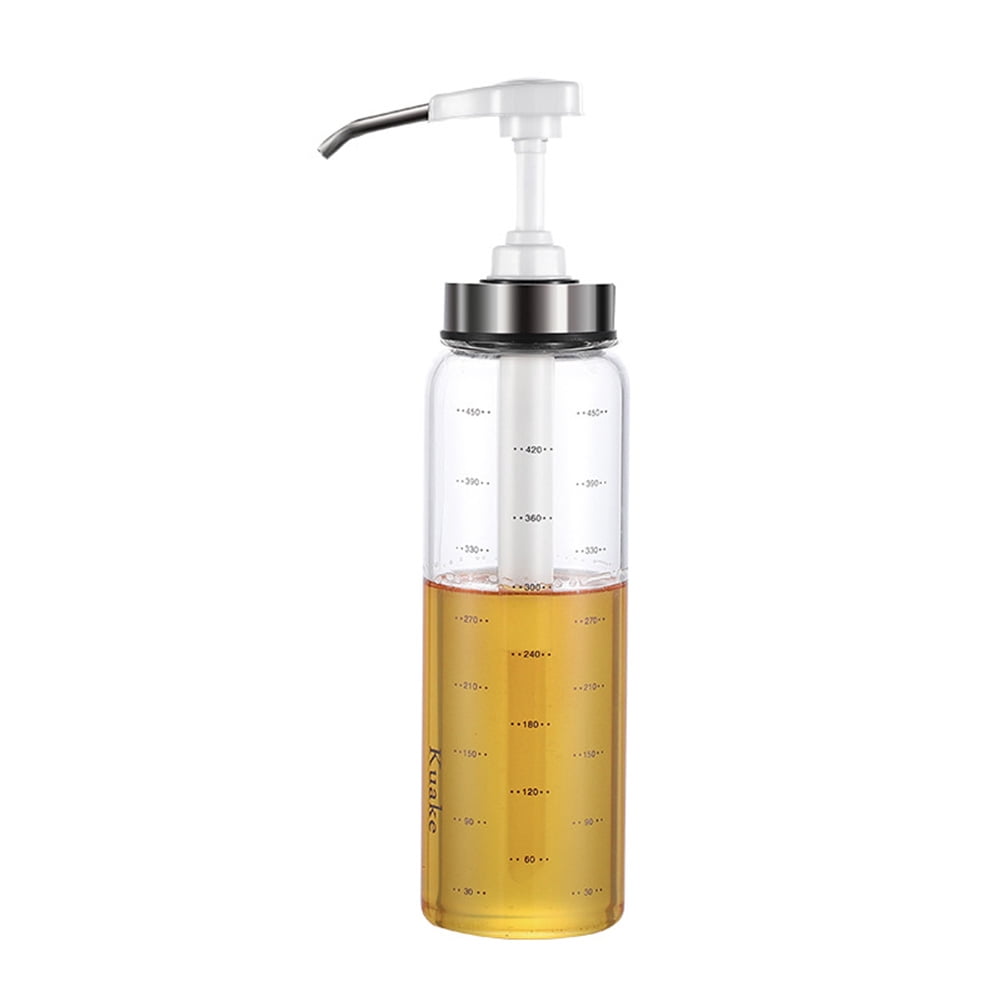 500ml Glass Sauce Pump Dispenser - Leakproof Kitchen Condiment Bottle ...