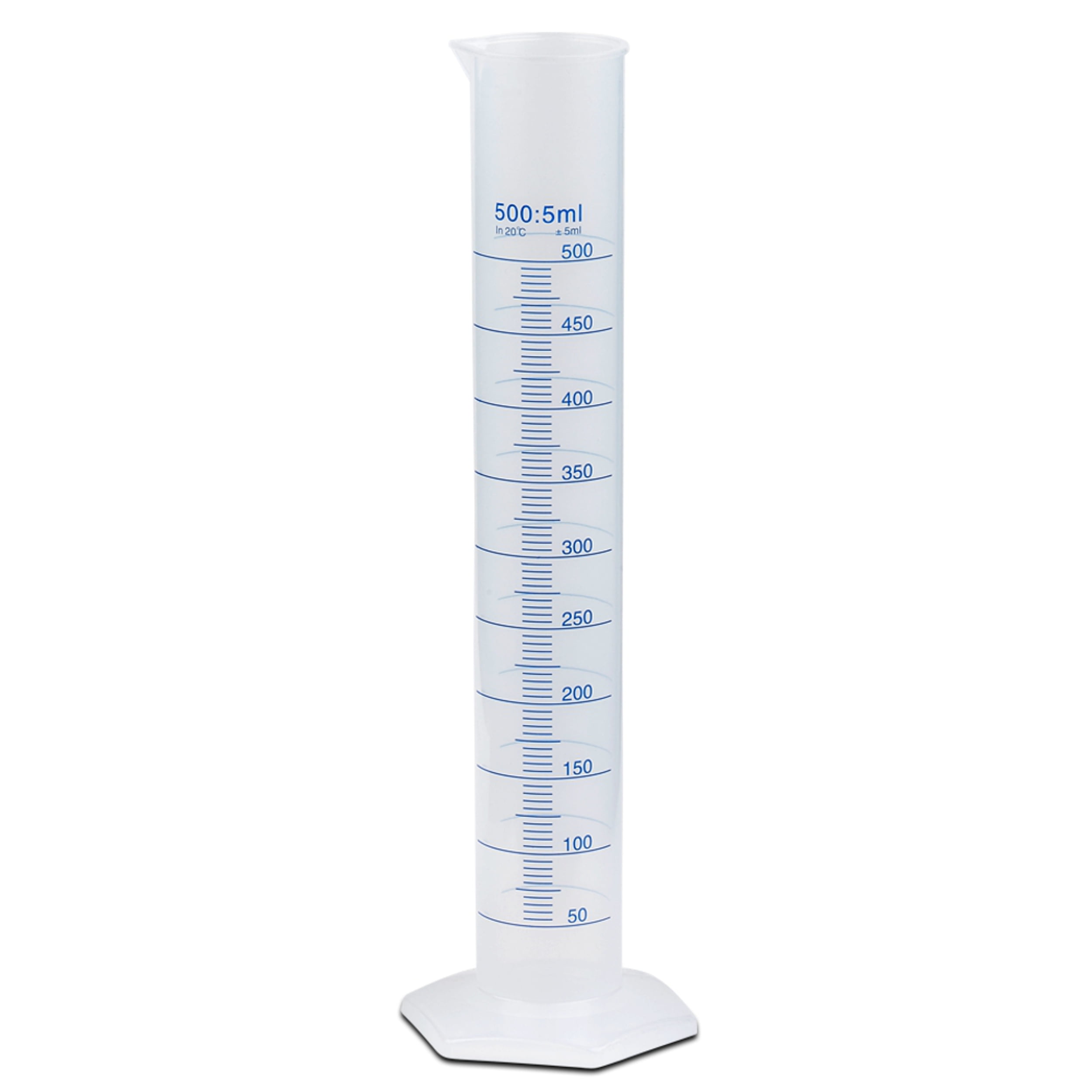 500ml Graduated Cylinder, Polypropylene, Printed Graduations, Karter ...