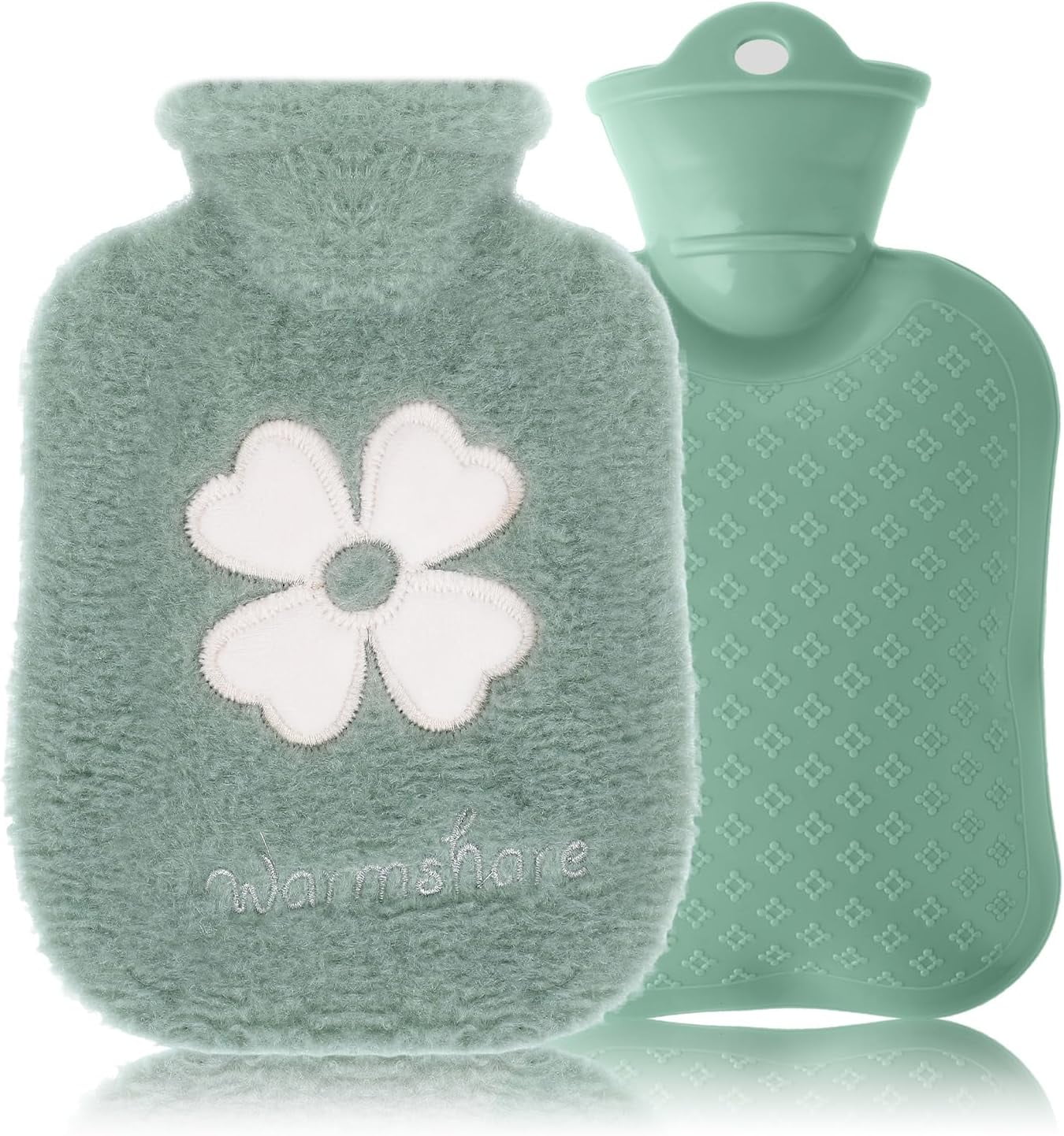 500ml Hot Water Bottle, 2-in-1 Small Bottle with Cover Warm Bag Soft ...