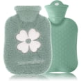 500ml Hot Water Bottle, 2-in-1 Small Bottle with Cover Warm Bag Soft ...