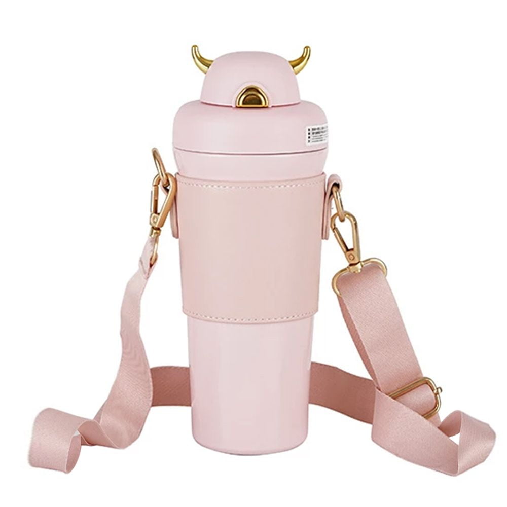 500ml Insulated Portable Kawaii With Straw Water Bottle Vacuum Flasks ...