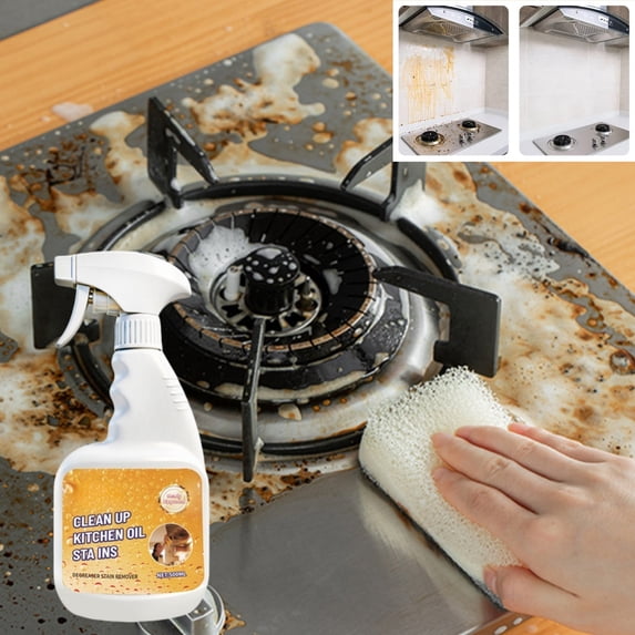 500ml Kitchen Degreaser Spray for Stove Cookware, Heavy Duty Oil Stain ...