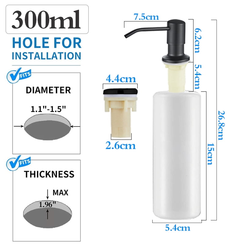 500ml Kitchen Dish Soap Dispenser Sink Soap Pump Dispenser Stainless ...