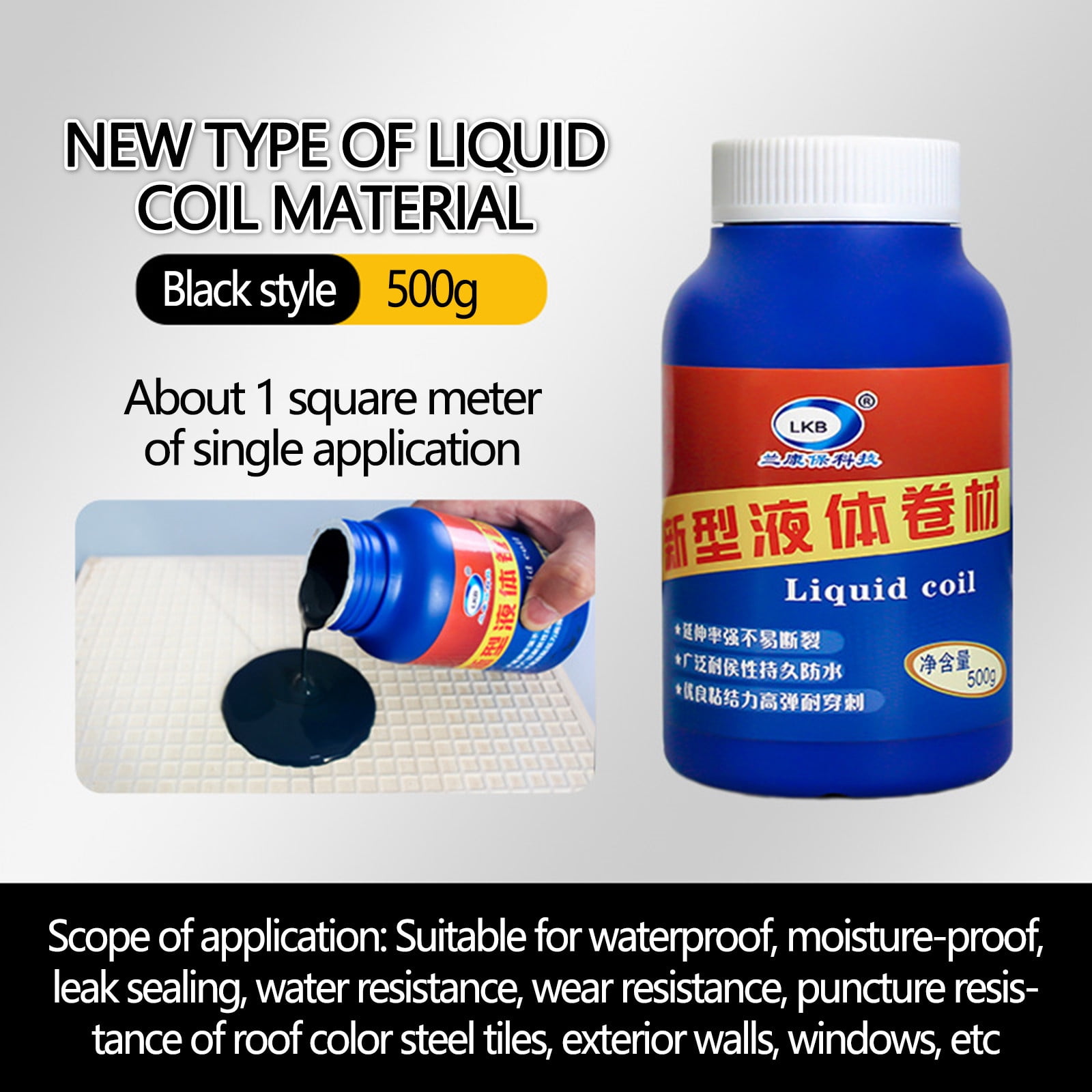 500ml Multi-Color Roof Leak Blocking Coating, High Polymer Asphalt ...