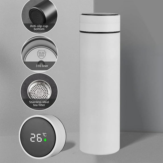 500ml Smart Temperature Display Tumbler, 316 Stainless Steel Insulated ...