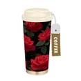 500ml Stainless Steel Coffee Mug with Portable Beige Strap Vacuum ...