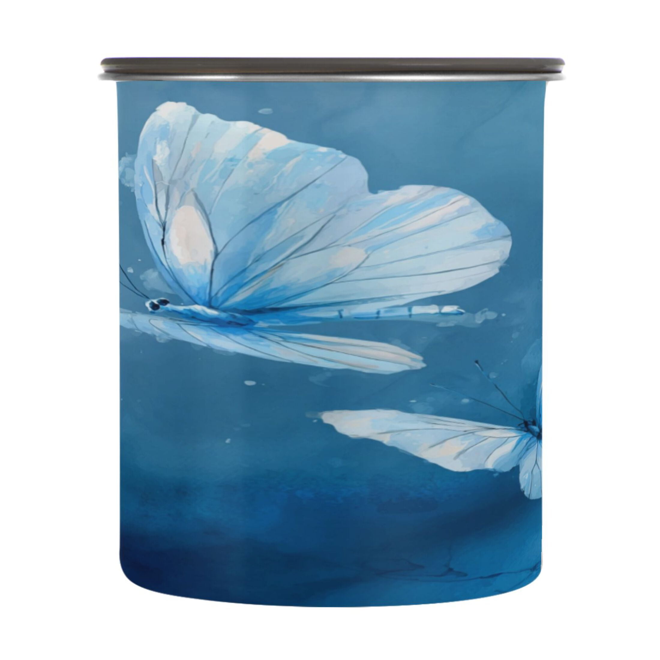 500ml Stainless Steel Food Storage Containers Abstract Blue and White ...