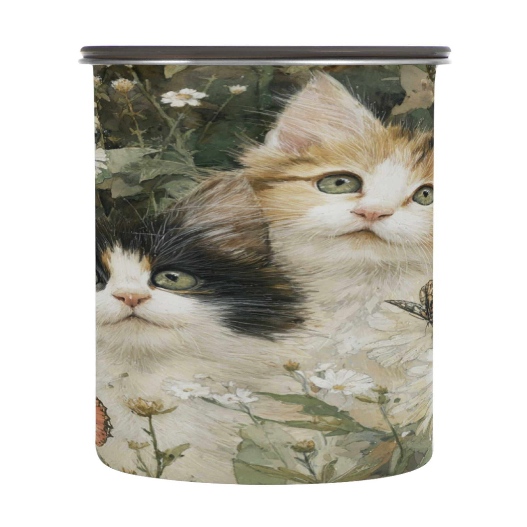 500ml Stainless Steel Food Storage Containers Adorable Cats and Daisies ...