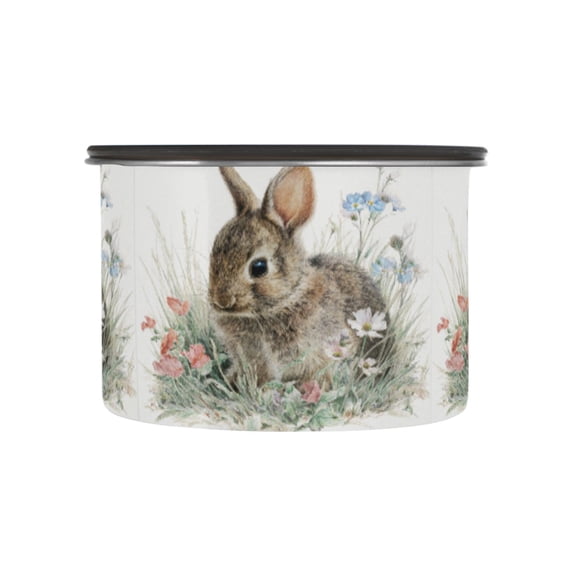 500ml Stainless Steel Food Storage Containers Baby Rabbit with Grass ...
