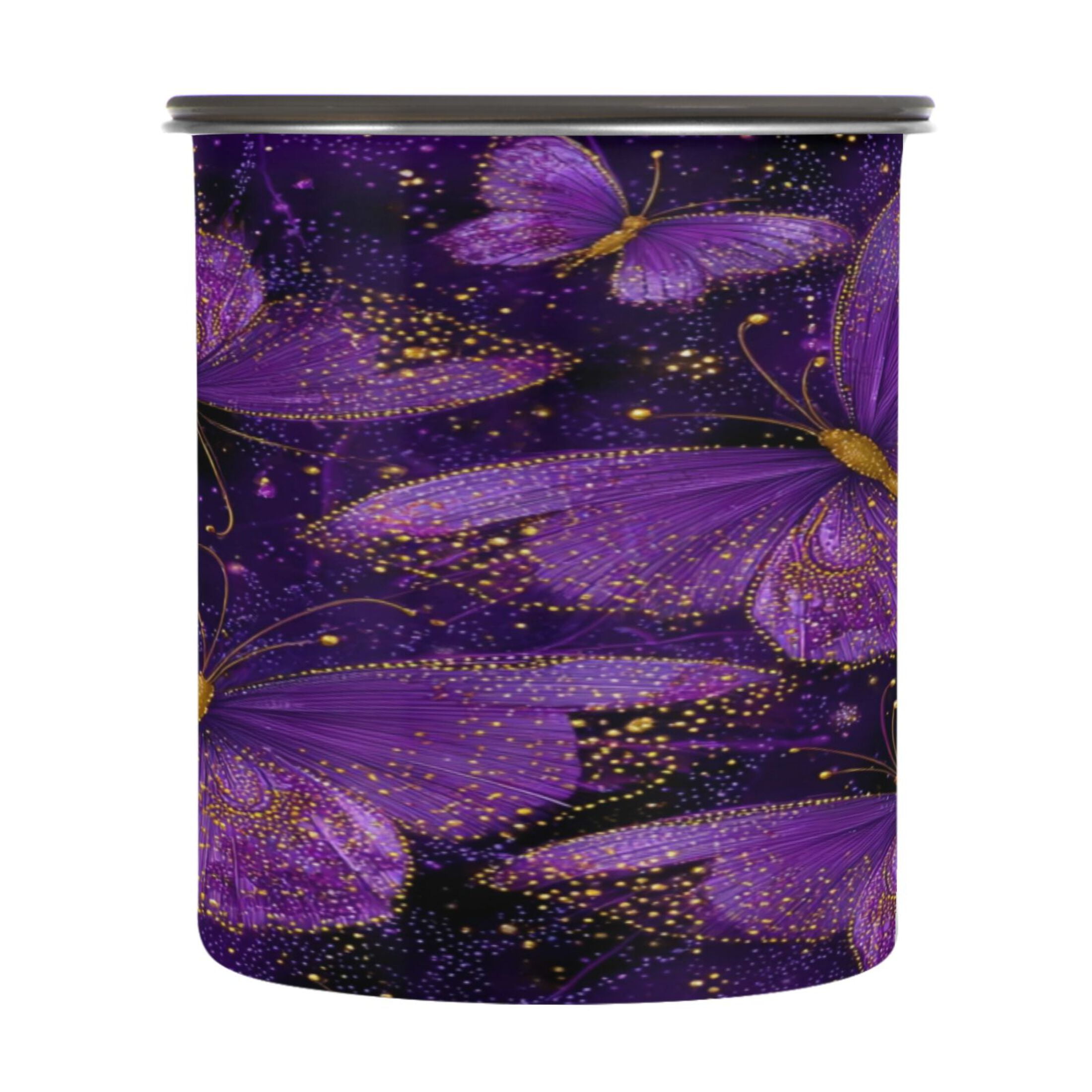 500ml Stainless Steel Food Storage Containers Glowing Purple Butterfly ...