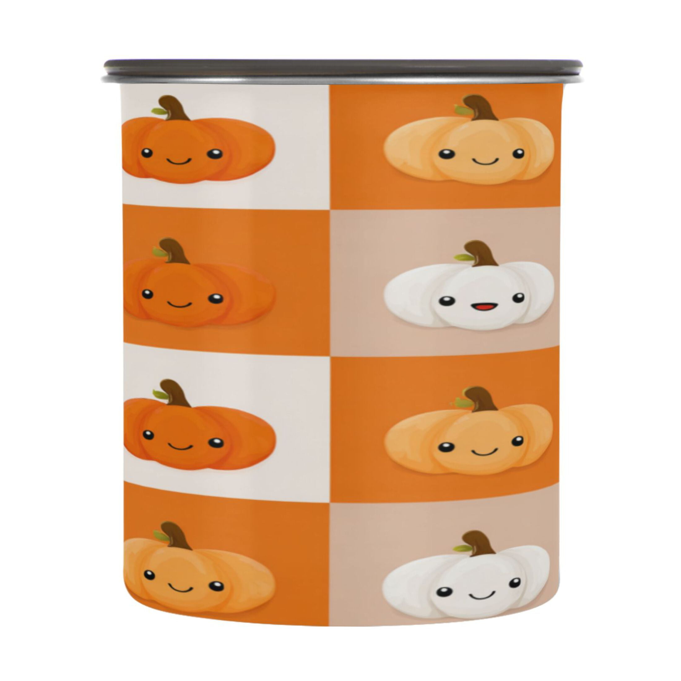 500ml Stainless Steel Food Storage Containers Orange and White Squares ...