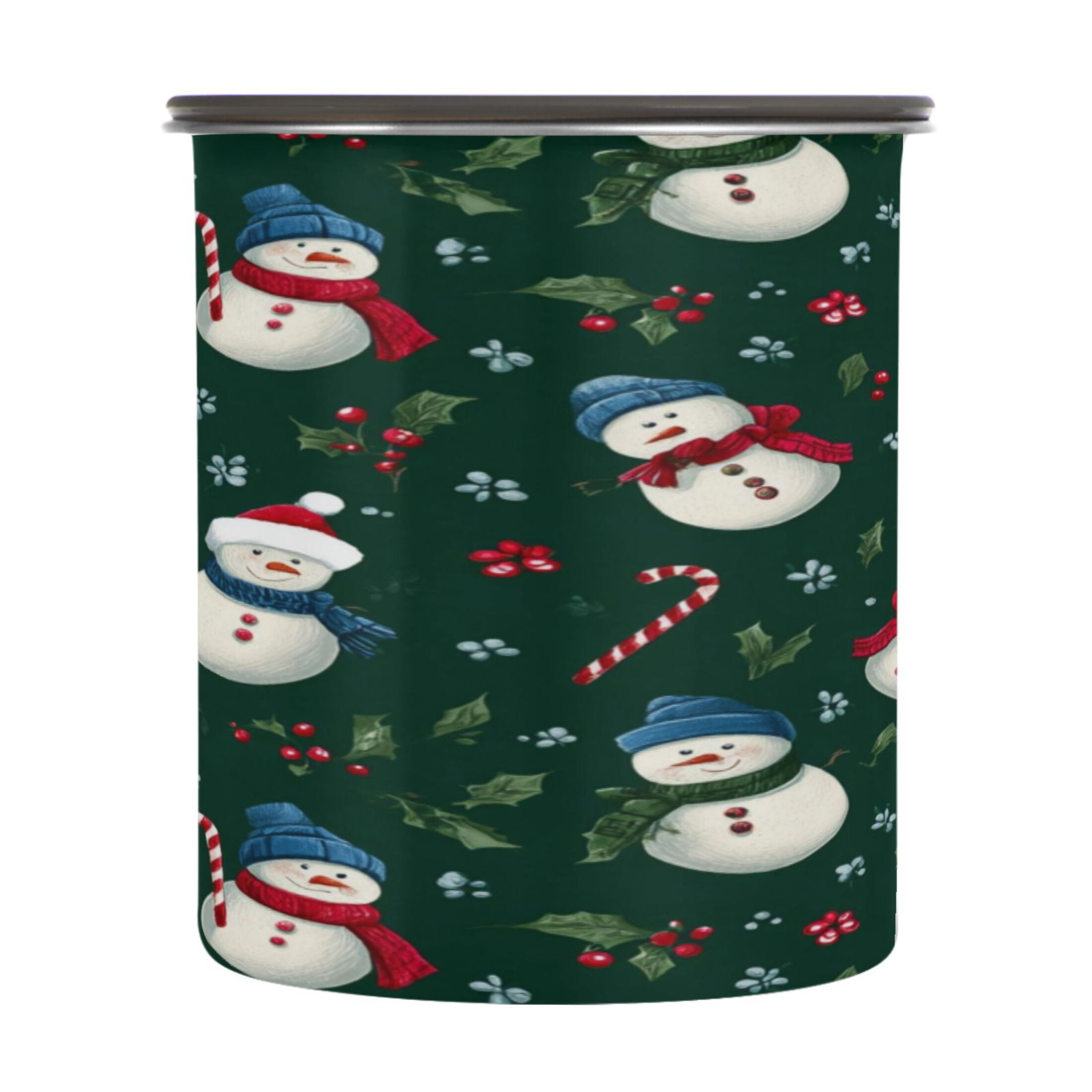 500ml Stainless Steel Food Storage Containers Snowmen and Candy Canes ...