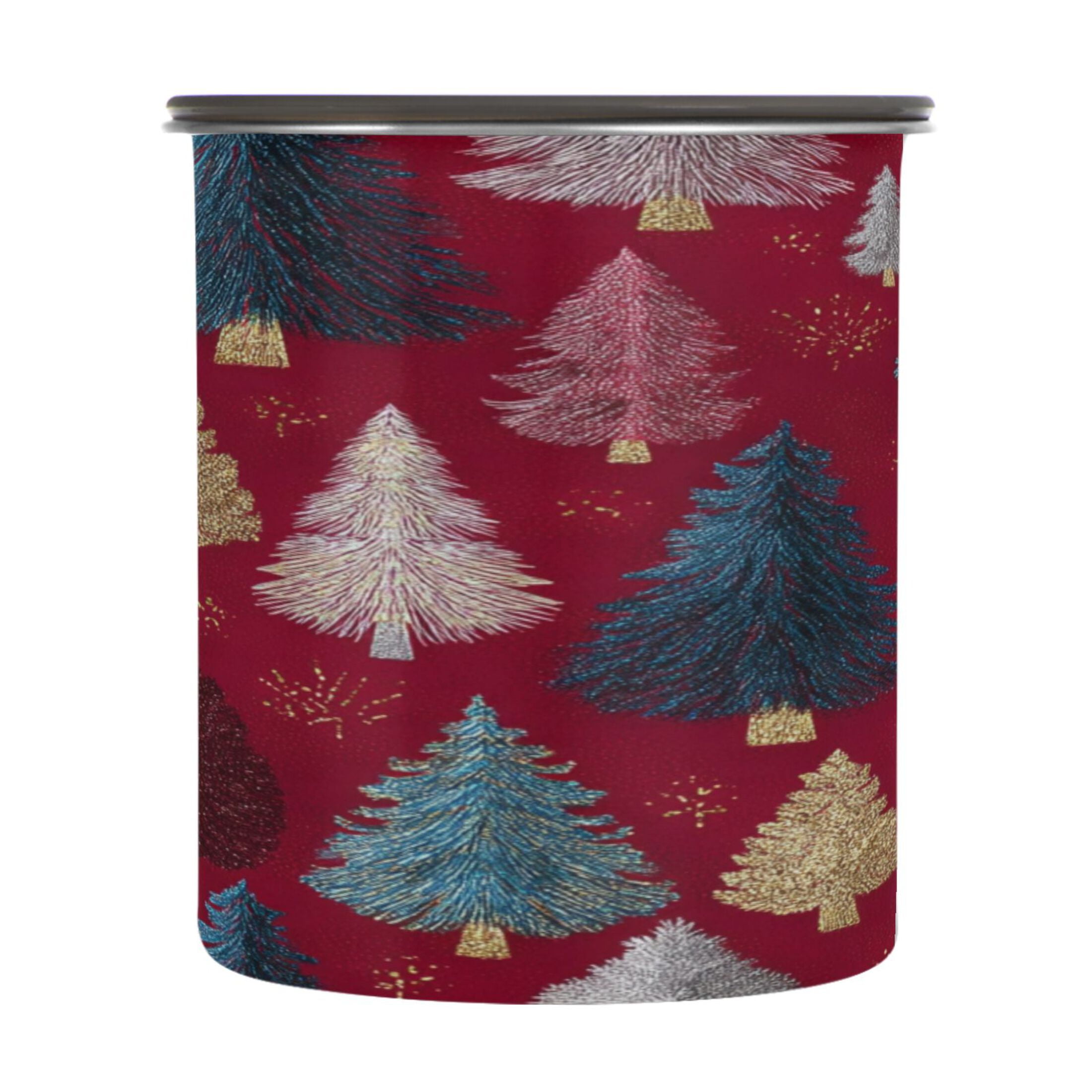 500ml Stainless Steel Food Storage Containers Stylized Christmas Trees ...