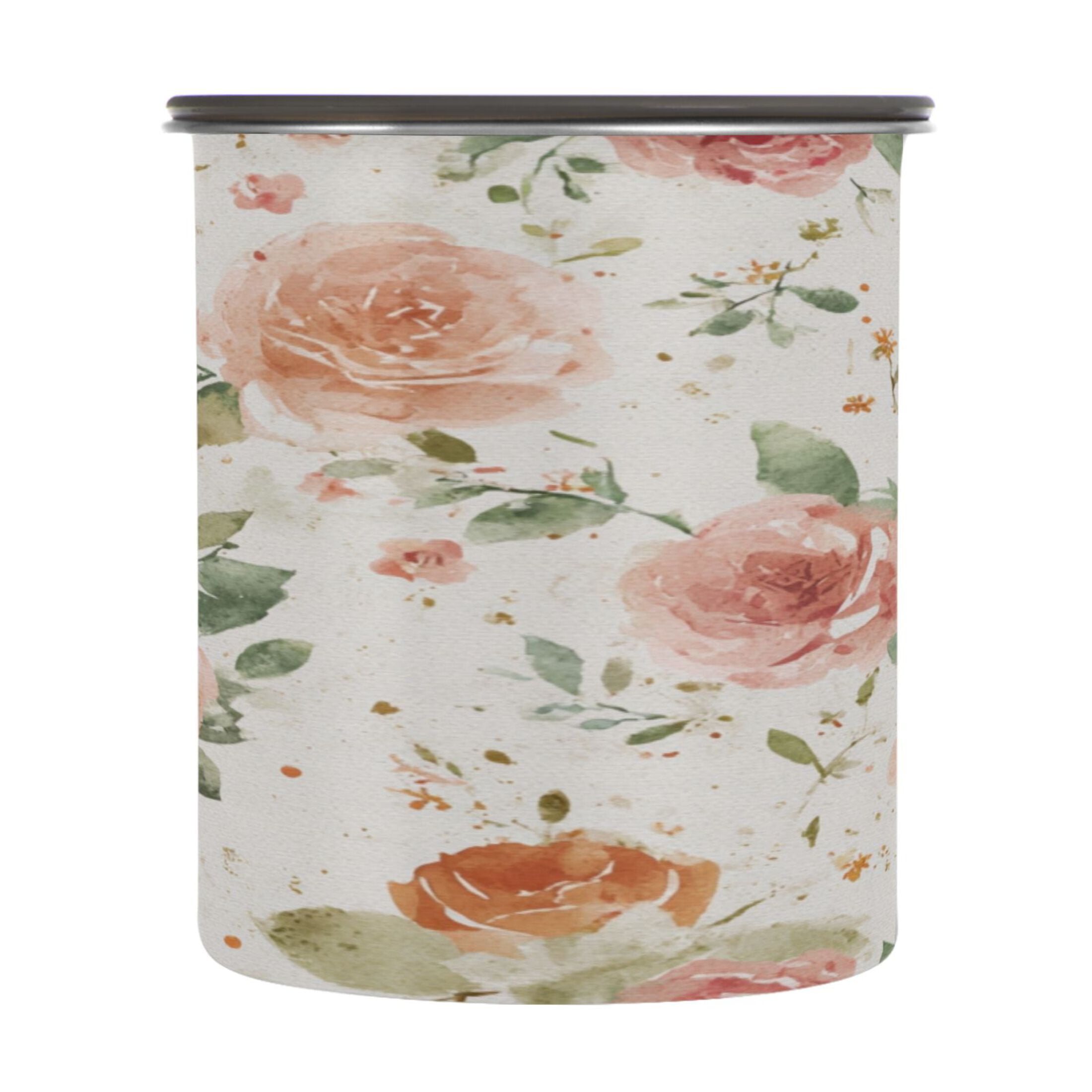 500ml Stainless Steel Food Storage Containers Watercolor Rose Floral ...