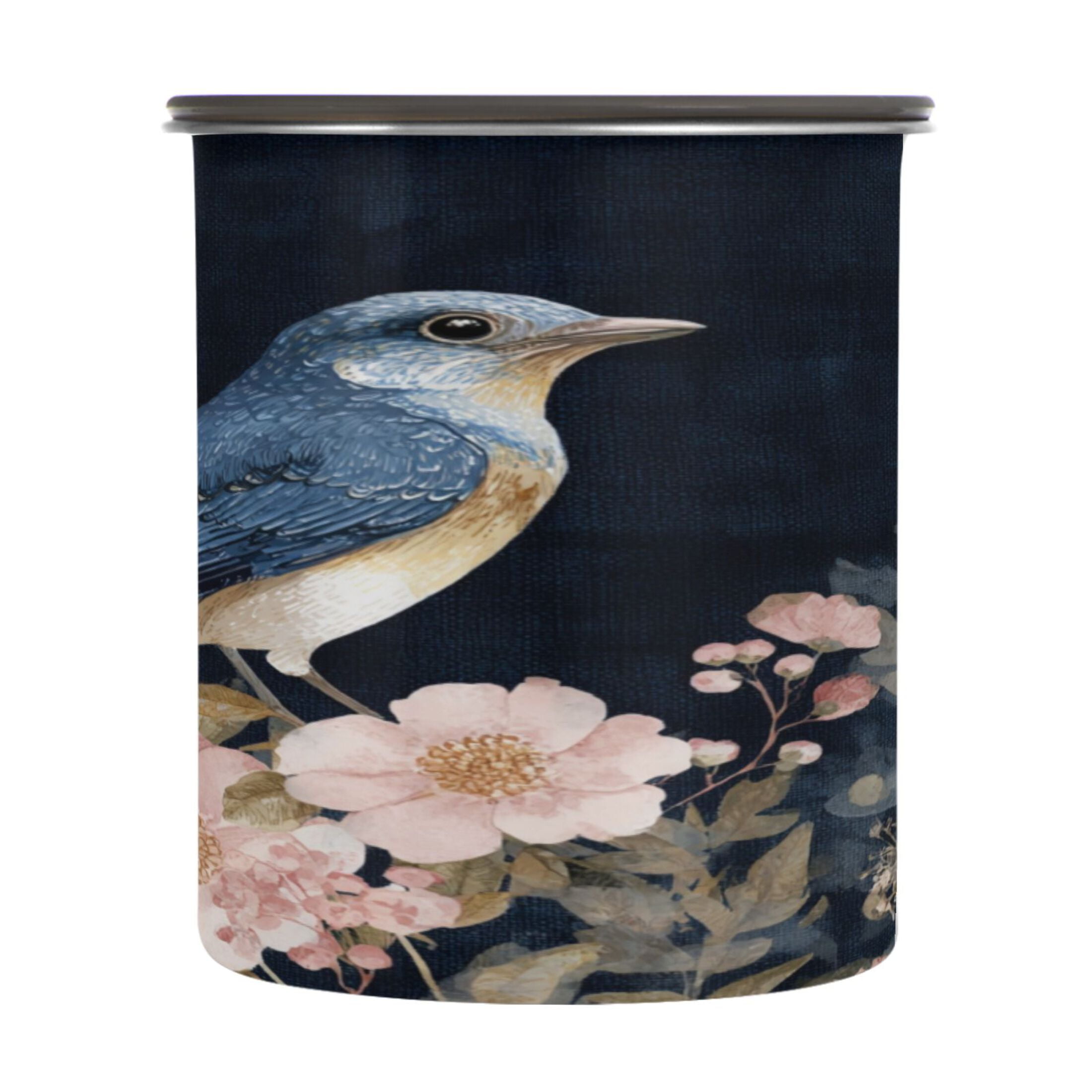 500ml Stainless Steel Food Storage Containers Watercolor Vintage Blue ...