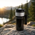 500ml Stainless Steel Insulated Water Bottle with Straw Large Capacity ...