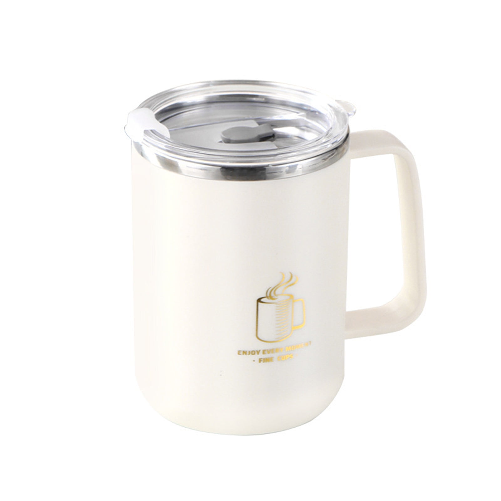 500ml Stainless Steel Water Cup with Transparent Lid Double Layer ...