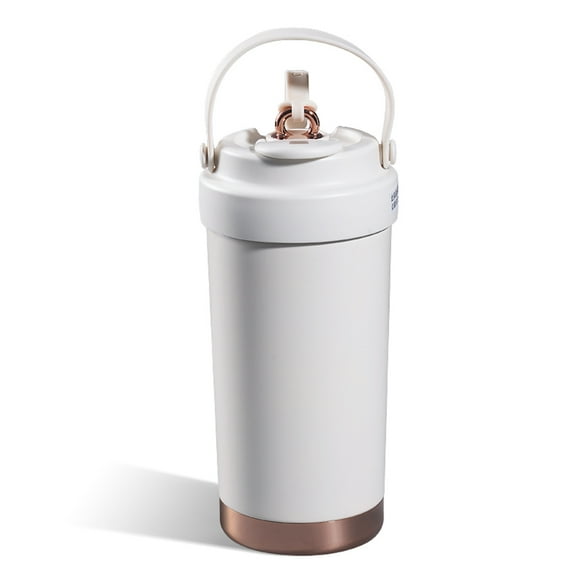 500ml Water Cup with Straw Lid Ceramic Inner Layer Stainless Steel ...