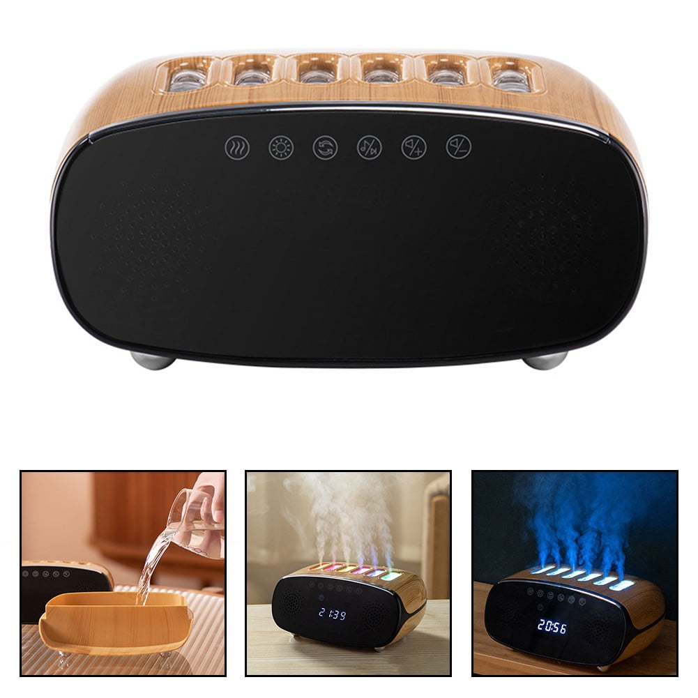 500ml Wood Grain Humidifier for Bedroom with RGB Night Light,Bluetooth ...