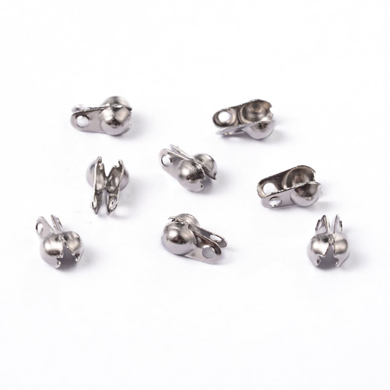 500pc 304 Stainless Steel Smooth Surface Bead Tips Calotte Ends ...
