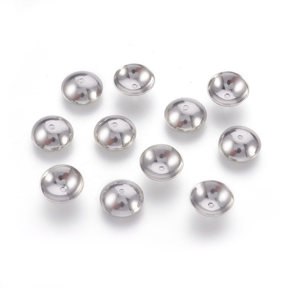 500pc Non-Tarnish 201 Stainless Steel Bead Caps Apetalous Stainless ...