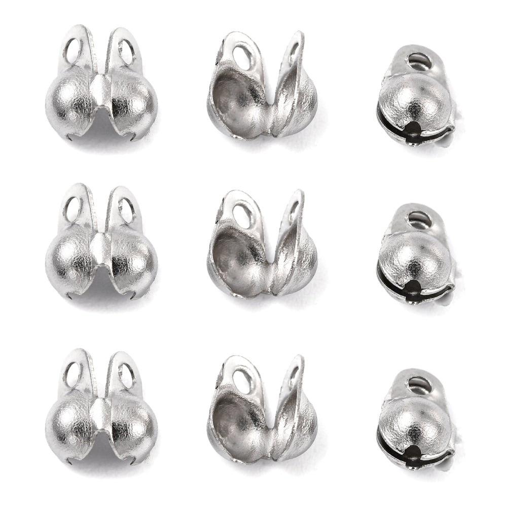 500pc Tarnish Resistant 304 Stainless Steel Bead Tips Calotte Ends ...