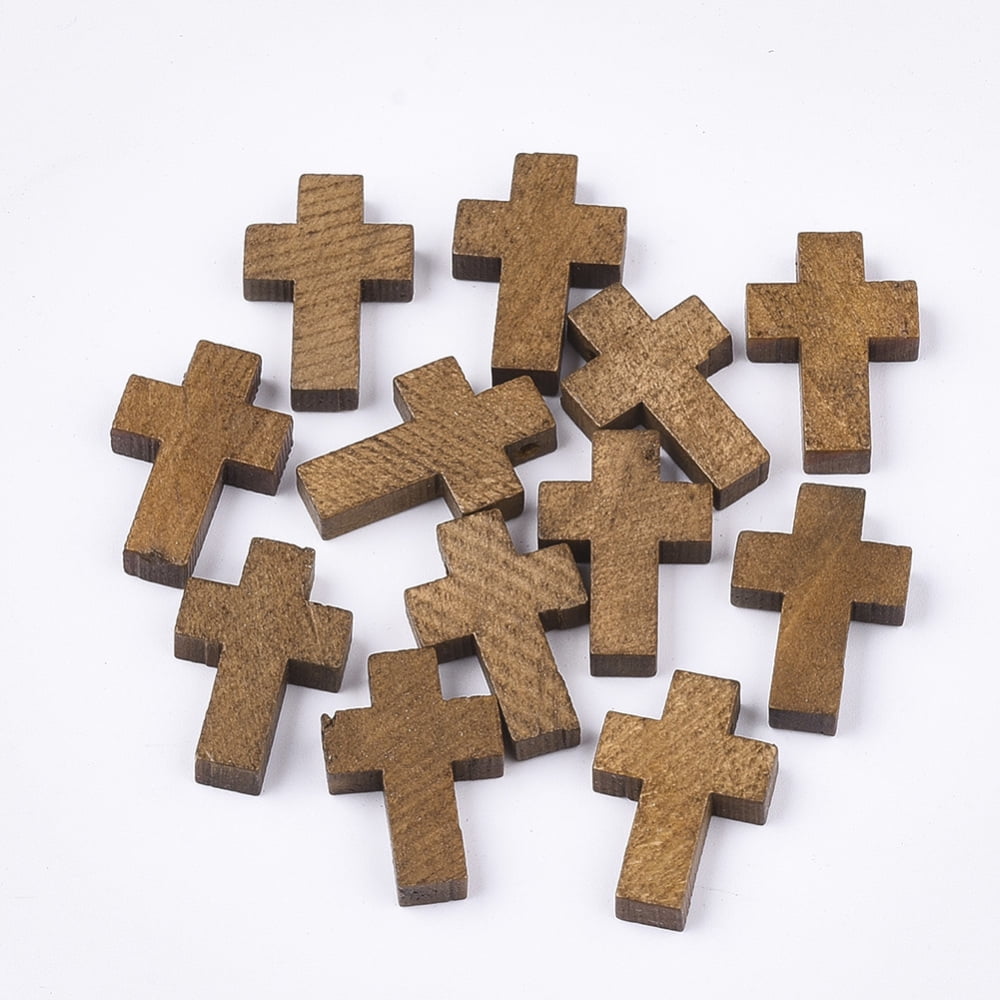 500pc Wooden Pendants Dyed Cross Camel 21~22x14~15x4~5mm Hole: 1.8mm ...