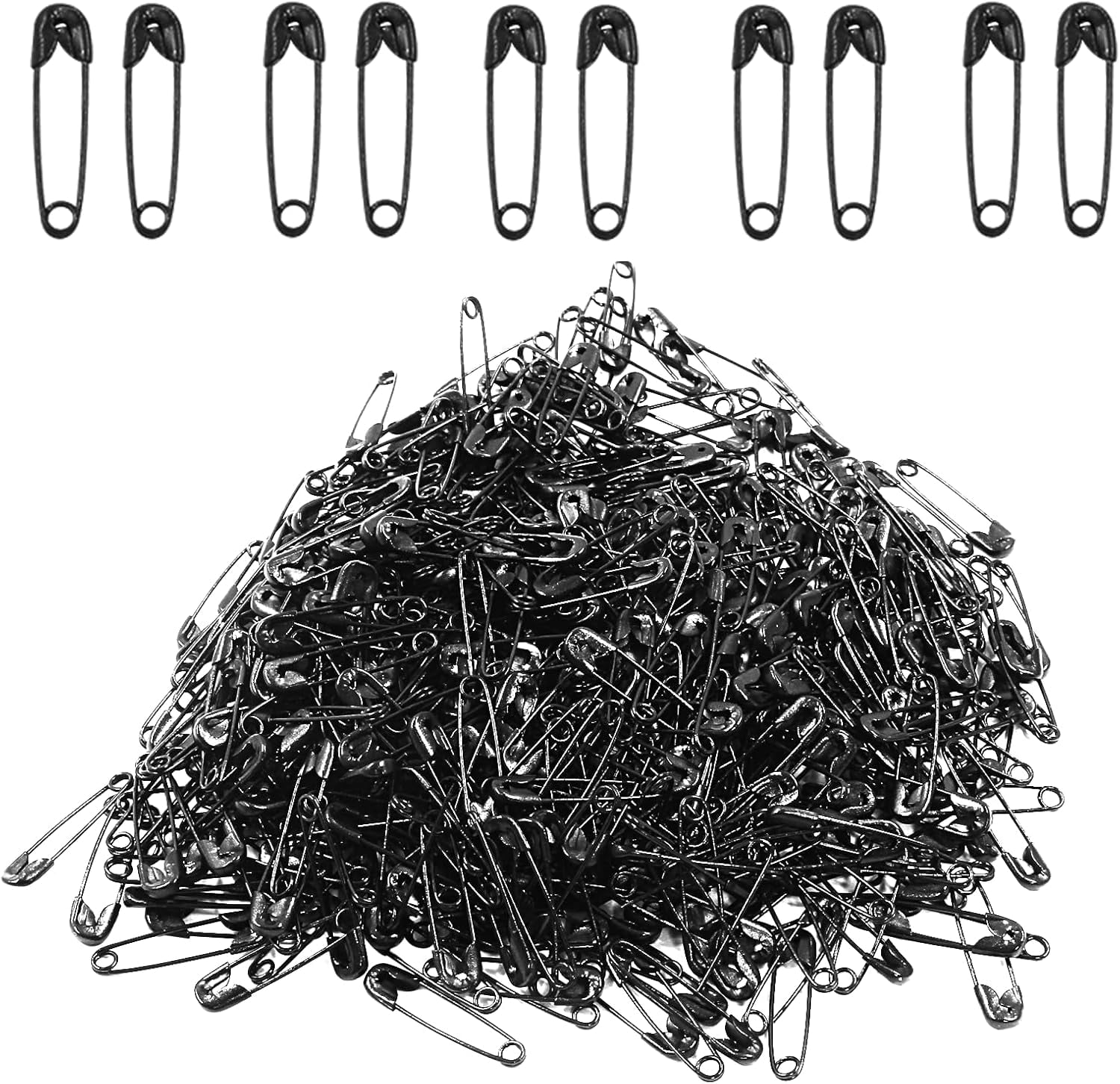 500pcs 0.75" Micro Safety Pins 19mm Black Metal Shaped Pins Craft ...