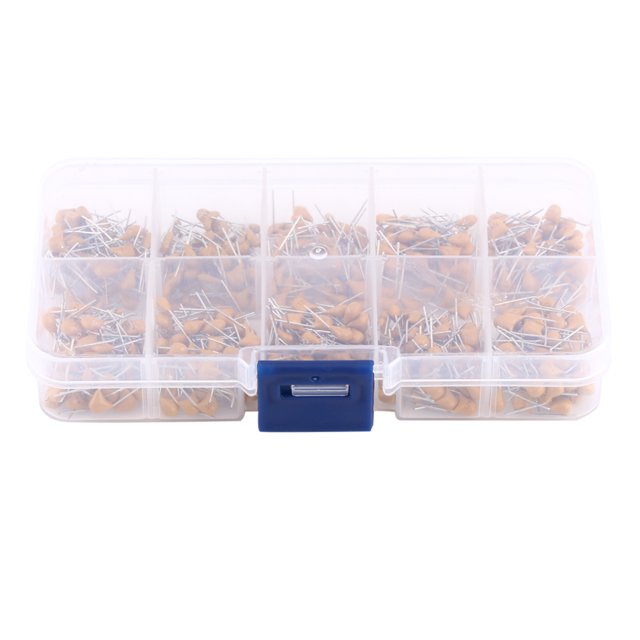 500pcs 10 Values Monolithic Multi Layer Ceramic Capacitors 0.1μF - 10μF ...