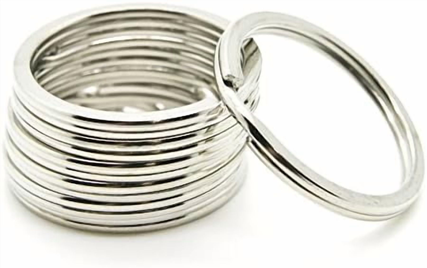 500pcs - 30mm Nickel Plated Steel Key Rings Split Rings Heavy Duty ...