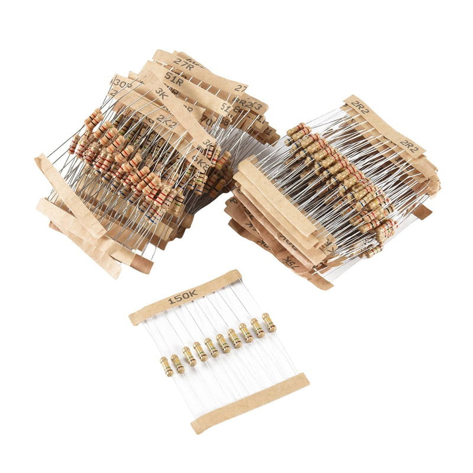 500pcs 50 Values 1/2W 0.5W 5% Carbon Film Resistors Assorted Kit Set ...
