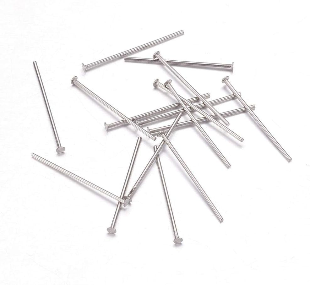 500pcs 500 Pcs Flat Head Pins Resistant 304 Stainless Steel Metal End ...