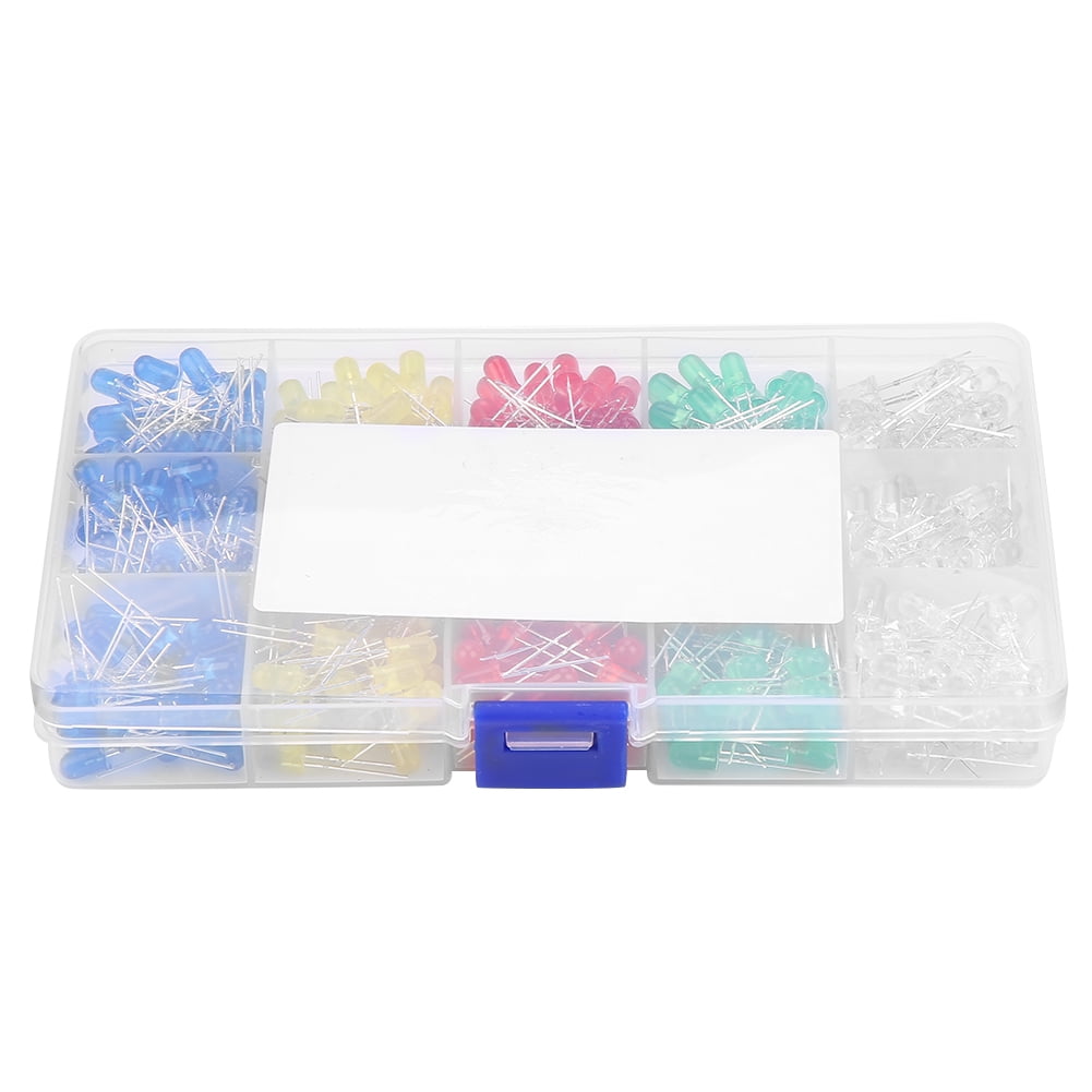 500pcs 5mm LED Diodes Kit in Red, Yellow, Blue, Green, White - Assorted ...