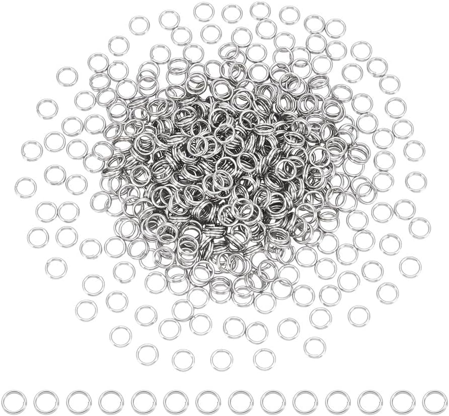 500pcs 5mm Split Jump Rings Stainless Steel Double Loops Small Key ...
