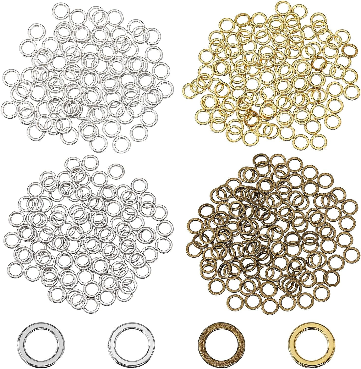 500pcs 7mm Alloy Closed Jump Rings Assorted Color O Ring Metal Soldered ...