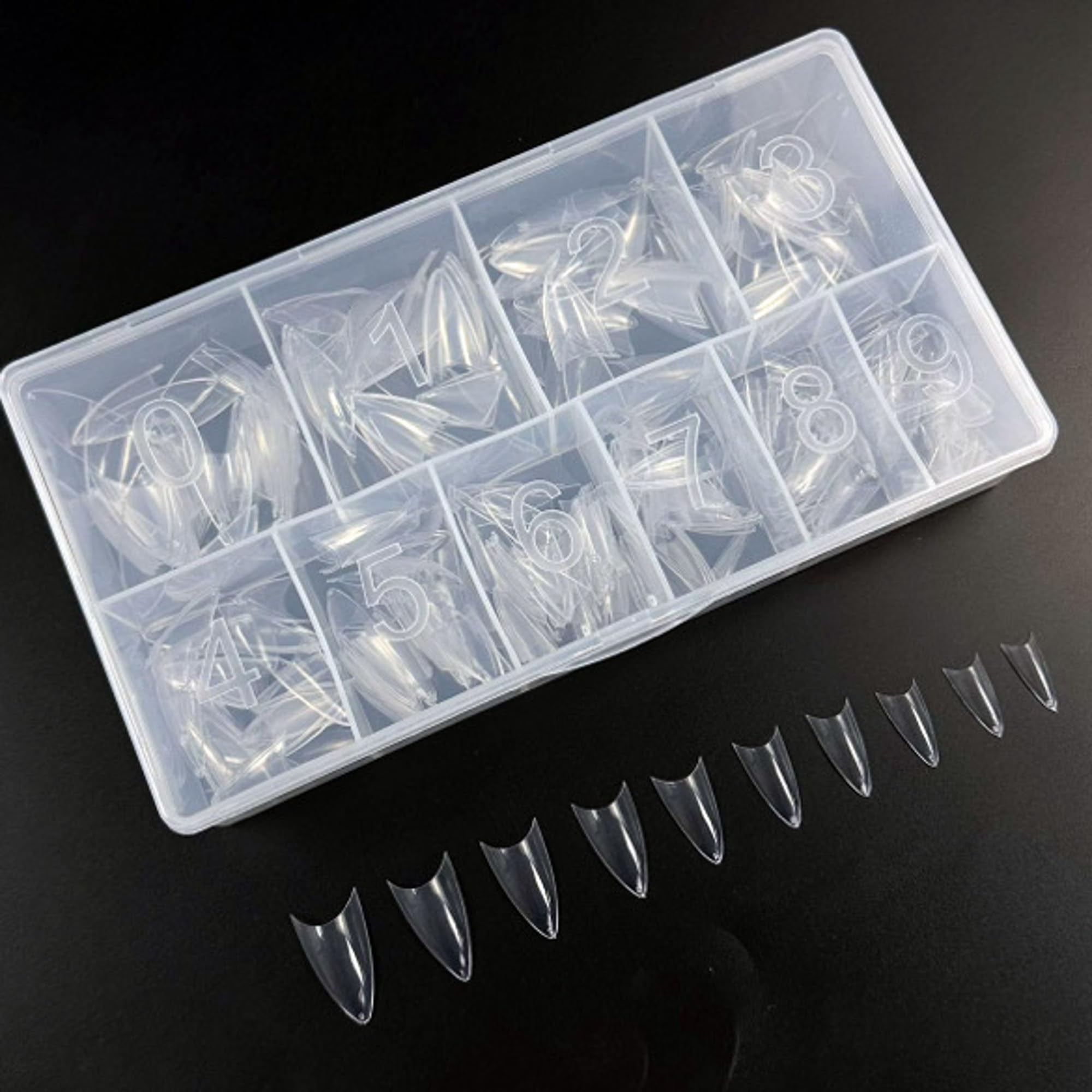 500pcs Almond Shaped Nail Tips, Almond Half Cover Nail Tips, Nail Tips ...