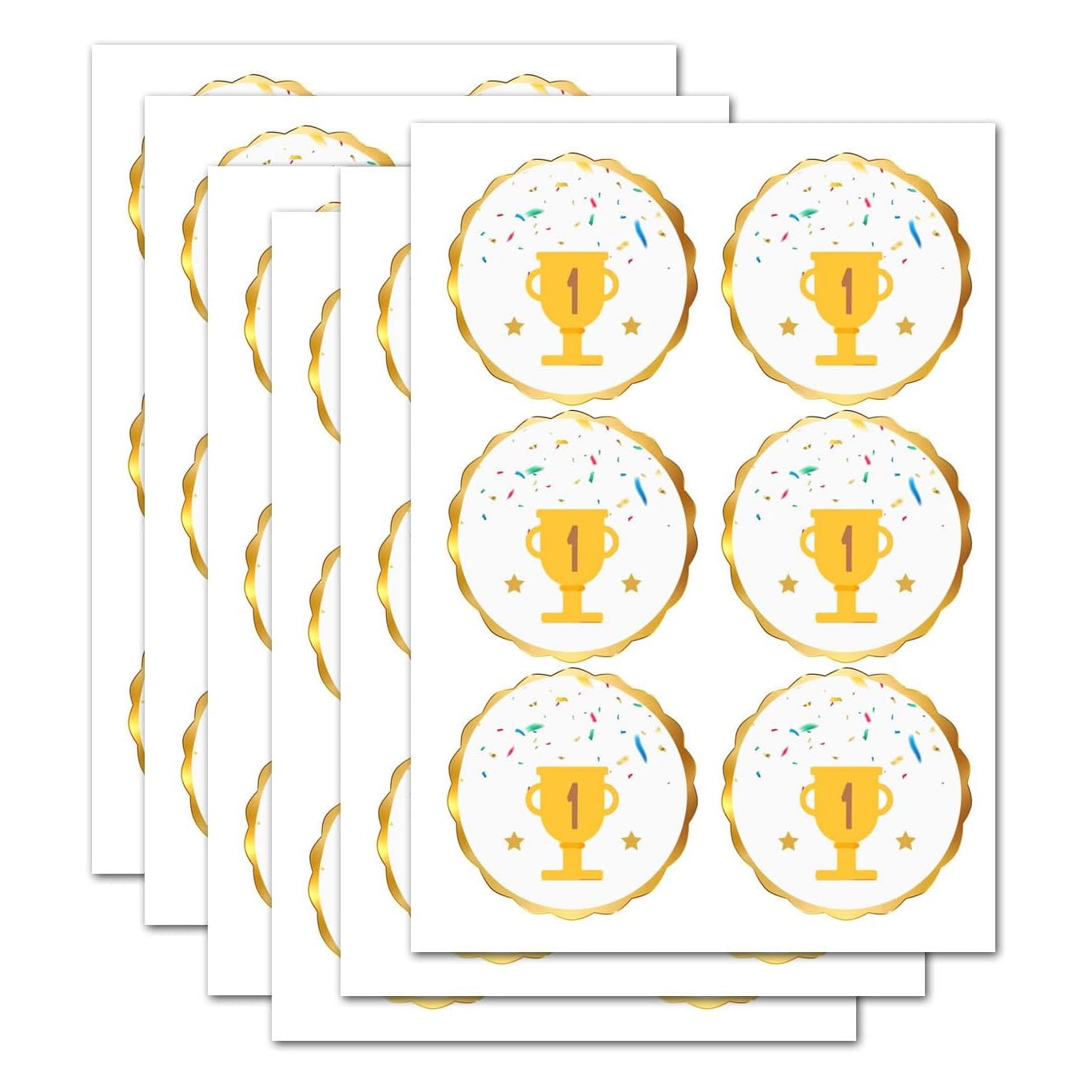 500pcs Award Medals Stickers for Kids 1.5 inch Gold Foil Sports Reward ...