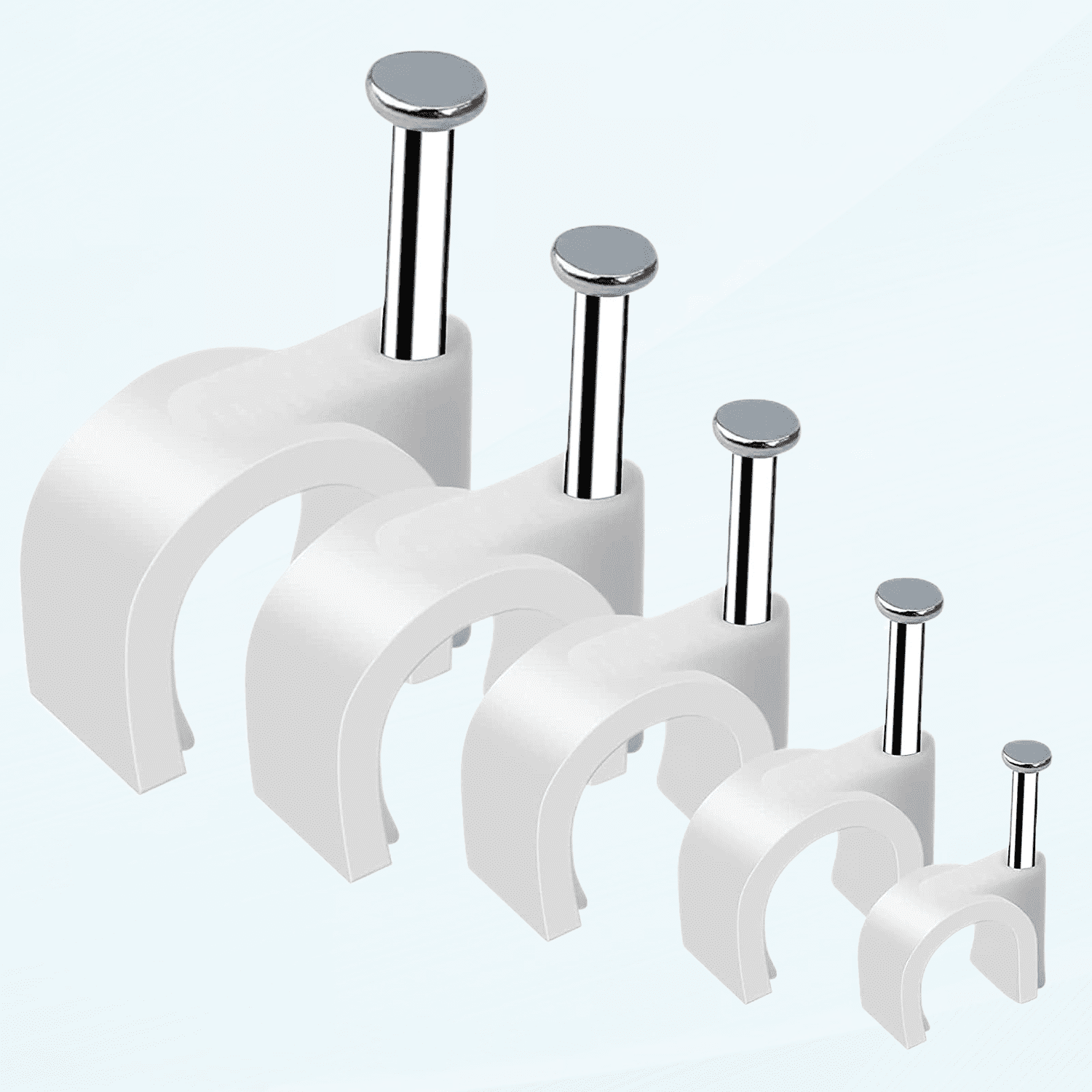 500pcs Cable Clips with Steel Nail in Cable Clips White 4mm 5mm 6mm 8mm ...