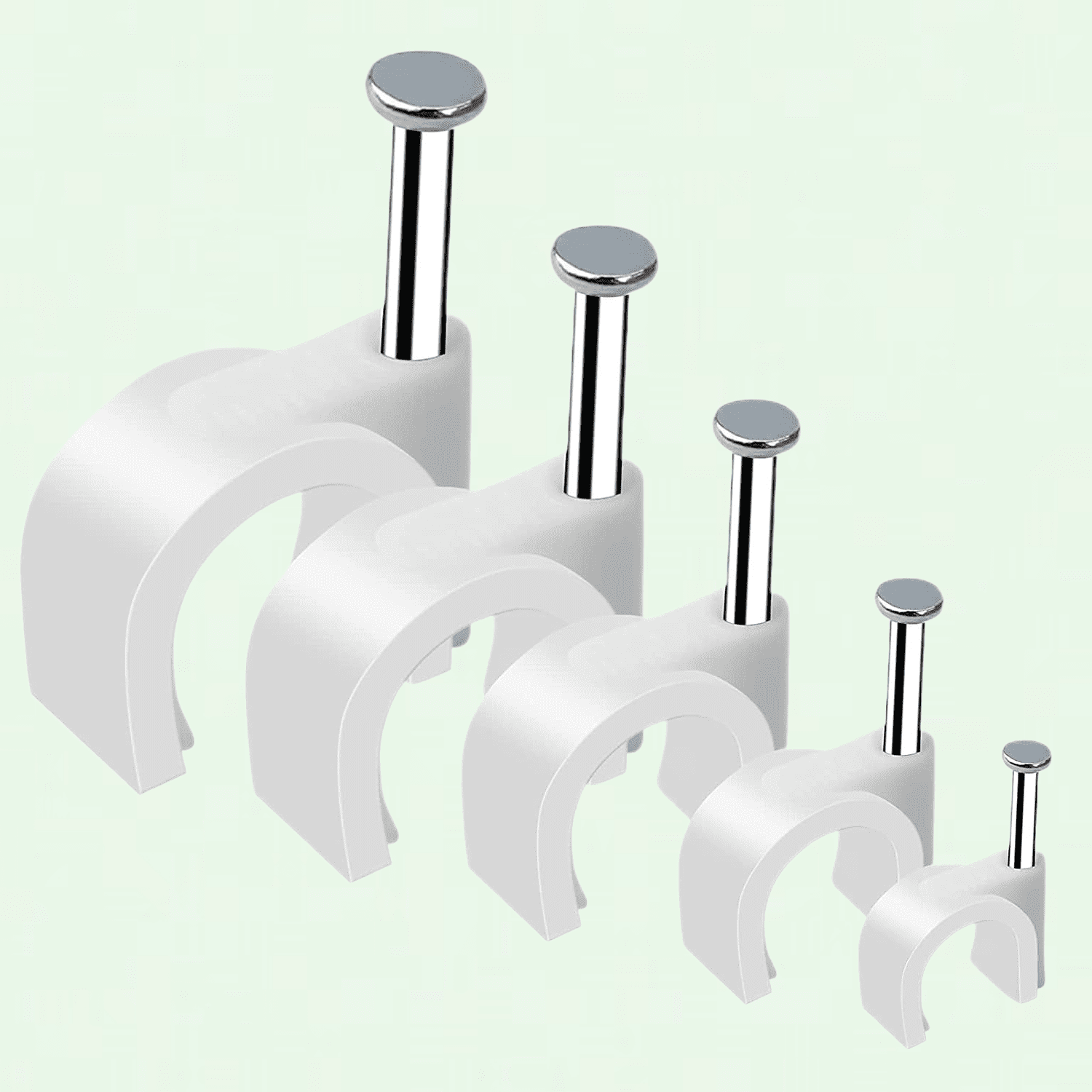 500pcs Cable Clips with Steel Nail in Cable Clips, White, Assorted ...