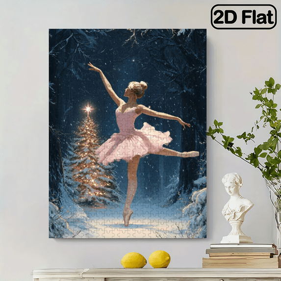 500pcs Charming Ballet Dancer in Winter Forest Puzzle Fabric Wall Art ...