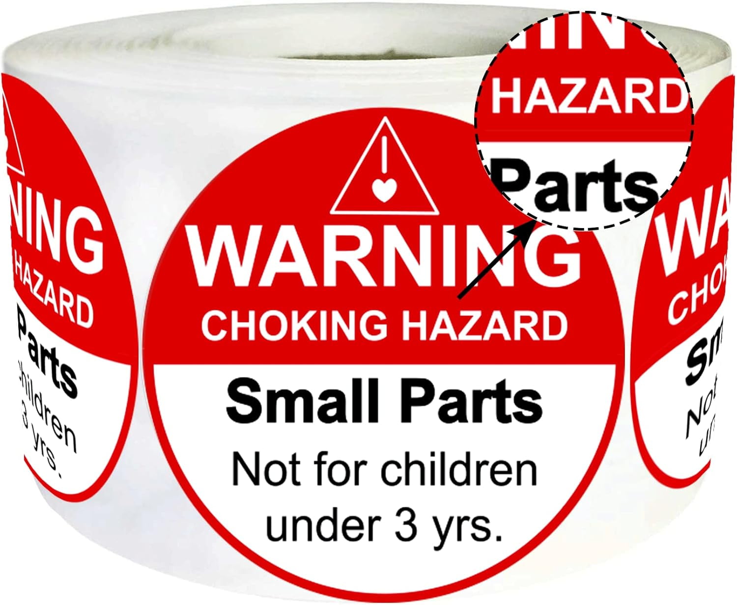 500pcs Choking Warning Labels 1.5inch Red Small Parts Choking Hazard ...