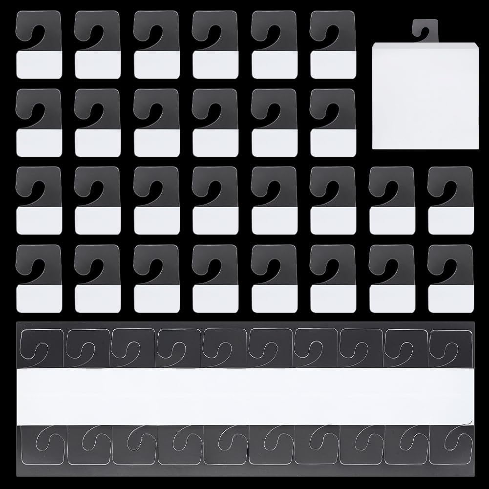 500pcs Clear Hook Hang Tags Adhesive Hanging Tabs Plastic Tabs Slot for ...