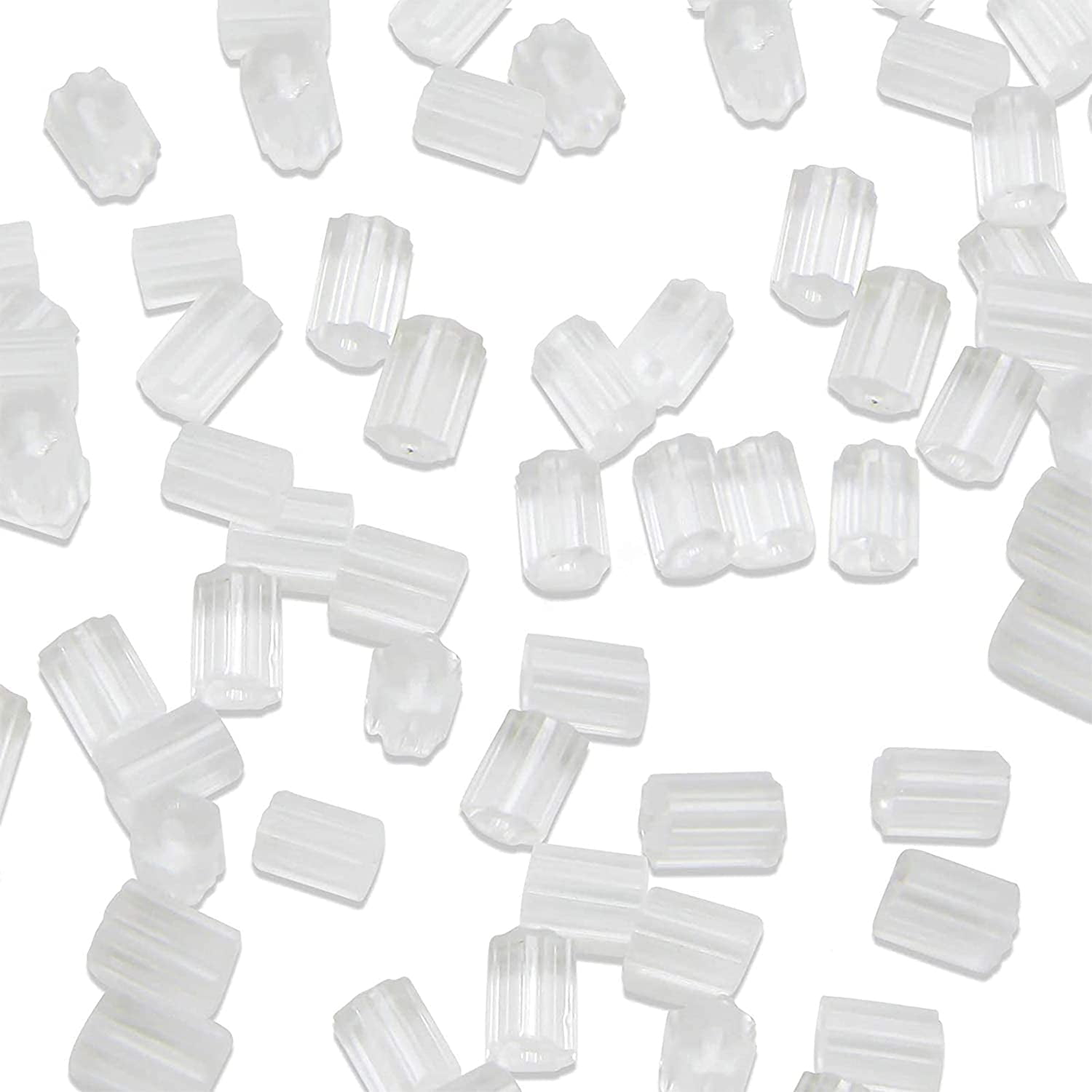 500pcs Clear Plastic Rubber Safety Earring Backs Soft Silicone Ear Nut ...