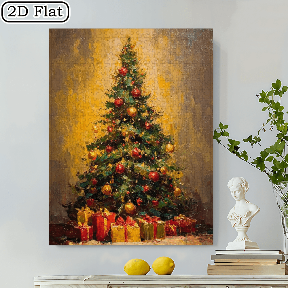500pcs Colorful Holiday Christmas Tree Jigsaw Puzzle Vibrant Abstract ...