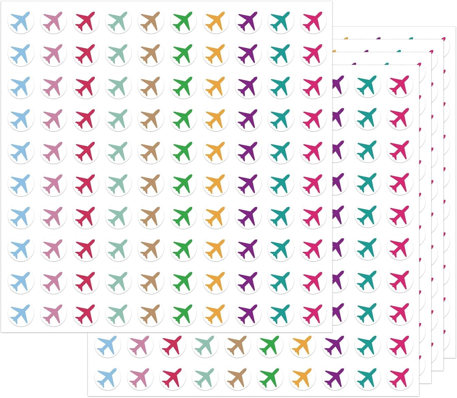 500pcs Colorful Travel The Map Airplanes Mini Stickers - Small 1/2 Inch ...