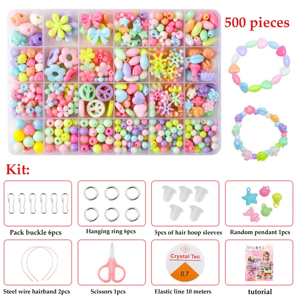 500pcs DIY Handmade Beaded Children's Toy Creative Loose Spacer Beads ...