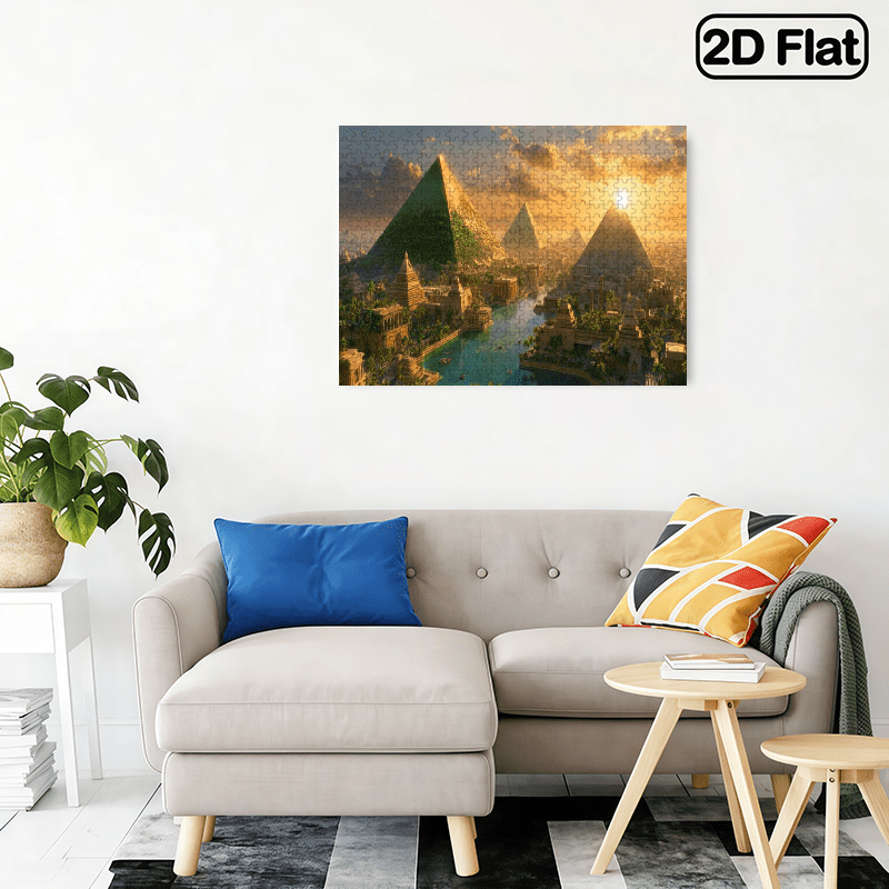 500pcs Egyptian Pyramid Puzzle with Nile River Palm Trees - Large-Scale ...
