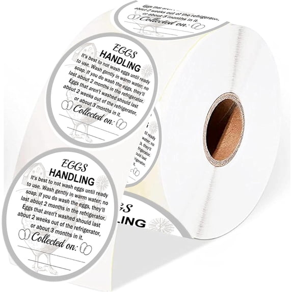 500pcs Farm Fresh Eggs Carton Labels Eggs Handling Stickers 2 Inch Egg ...